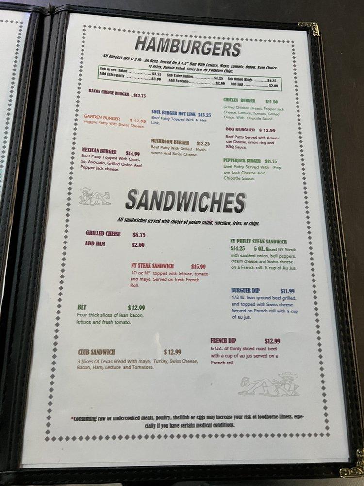 Menu at Uncle Mo's Bar and Grill, Renton