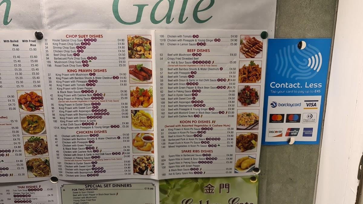 Menu at Golden Gate fast food, Ledbury