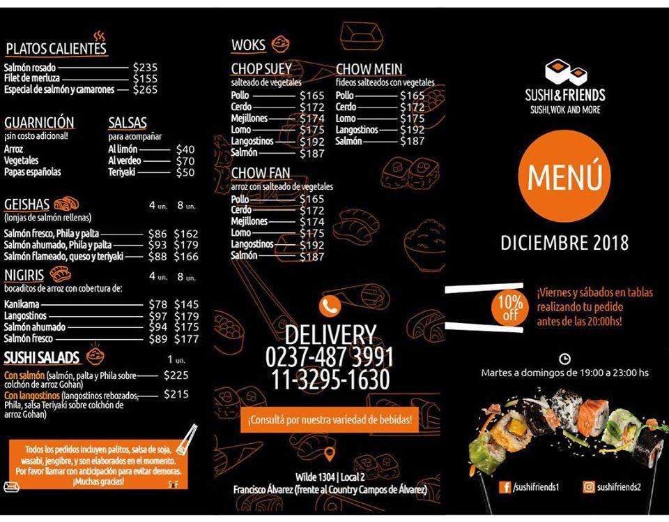 Carta del restaurante Sushi & Friends, La Reja, B1738BGB