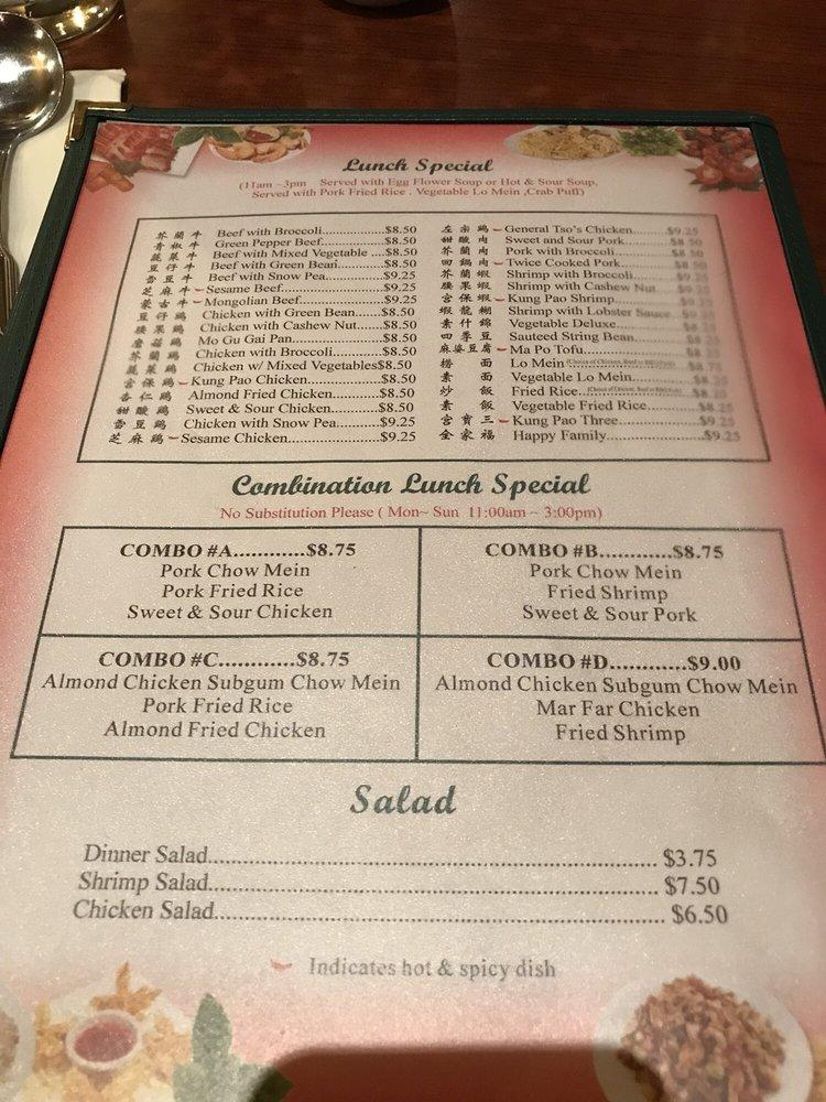 Menu at Lucky Dragon restaurant, Kalama