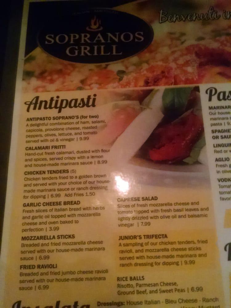 Menu at Sopranos Grill restaurant, Raleigh, N Rogers Ln STE 101