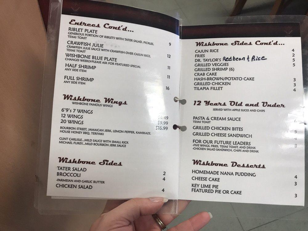 Menu at Wishbone Cafe', Montgomery