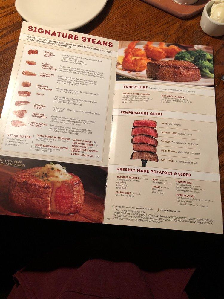 Menu at Outback Steakhouse, Tukwila, Southcenter Pkwy