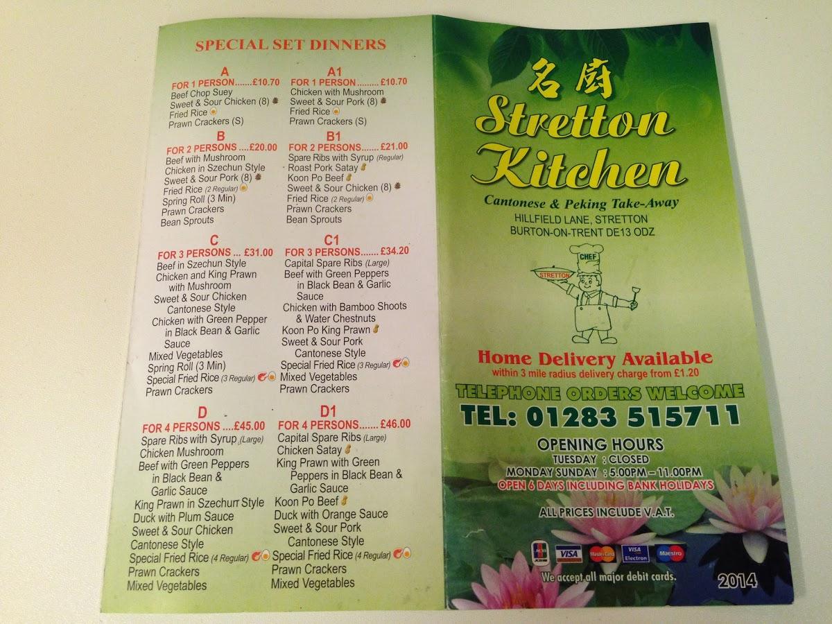 Menu at Stretton Kitchen restaurant, Burton upon Trent