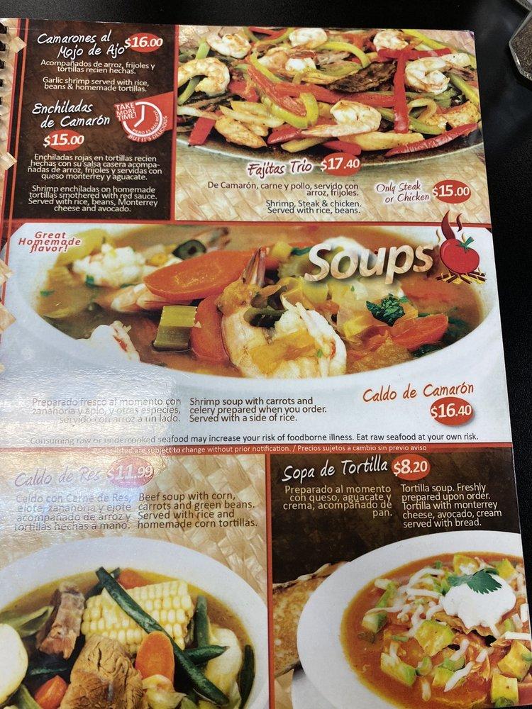 Menu at Asadero Los Corrales restaurant, Palm Springs