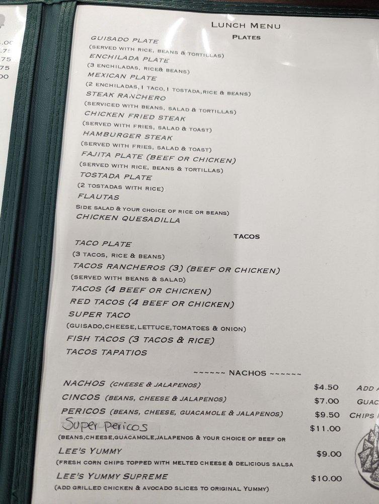 Menu at Benny's Cafe - Del Rio, Tx, Del Rio