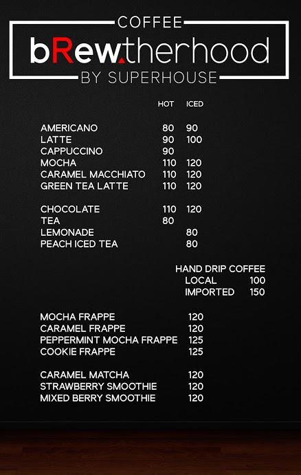 Menu at Coffee Brewtherhood pub & bar, Iloilo City, Golden AC Business ...
