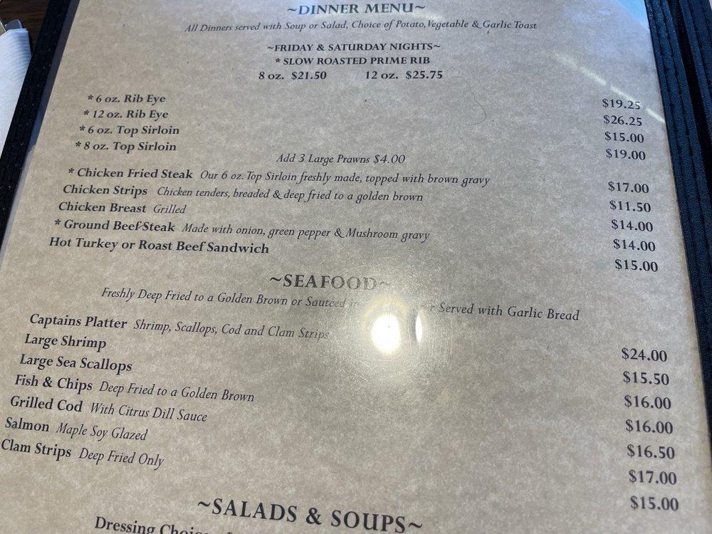 Menu at Howell's Restaurant, Oregon City