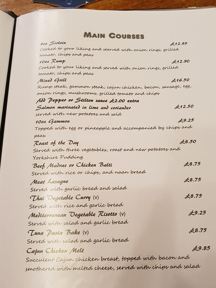 Menu at The Boat Inn pub & bar, Coventry, Boat Inn