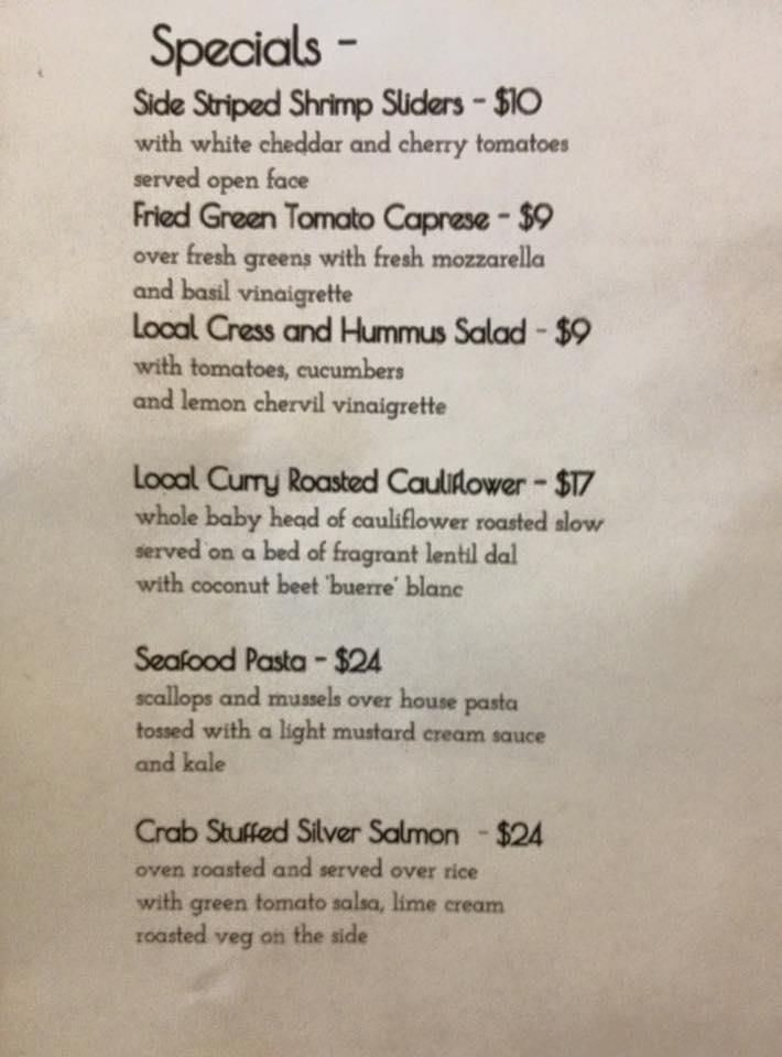 Menu at Two Sisters Bakery, Homer