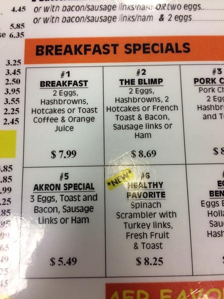 Menu at Akron Family Restaurant, Akron, 254 W Market St