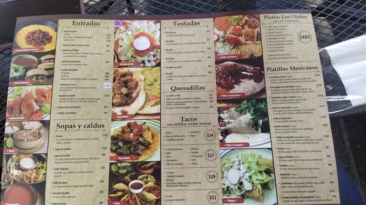 Carta del restaurante Los Otates Acueducto, Zapopan, Real del Acueducto 405