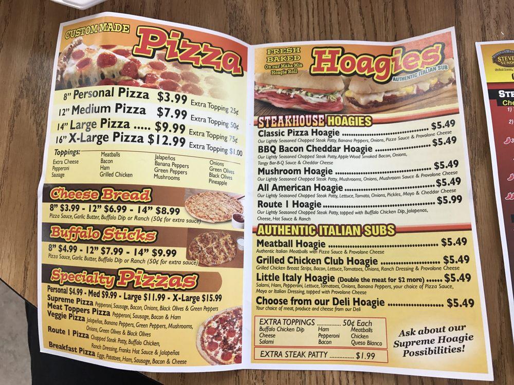 Menu at Steve's Sunoco & Máka Mia Pizza pizzeria, Saint Leon