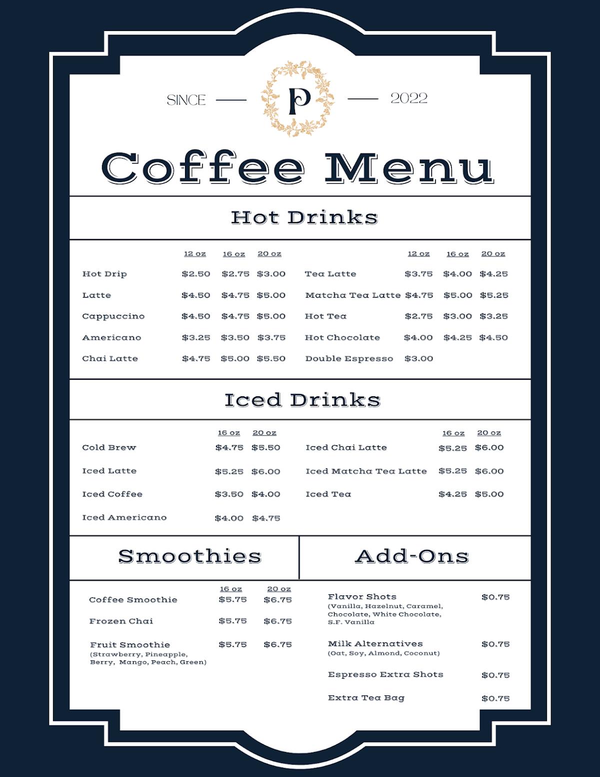 Menu at The Dewey Post pub & bar, Dewey Beach