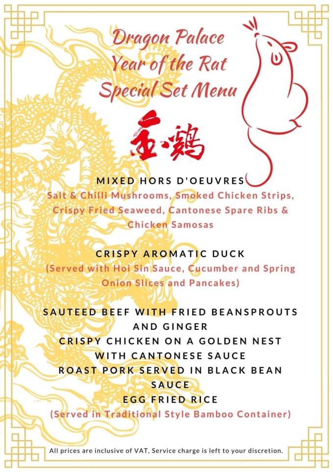 Menu at The Dragon Palace pub & bar, Saundersfoot