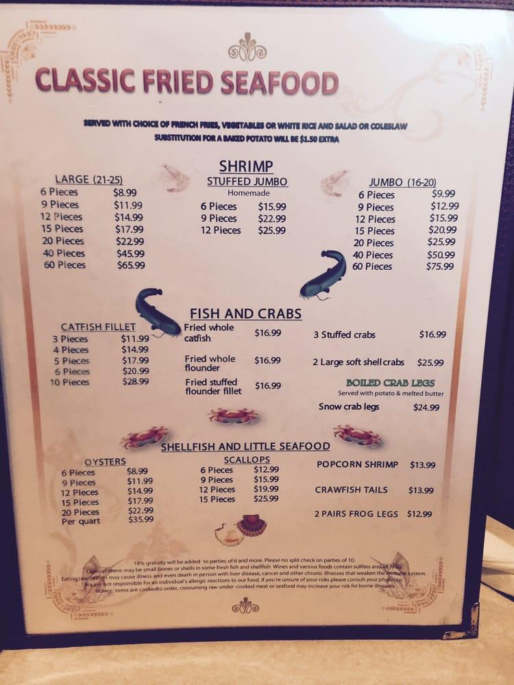 Menu at Bayside Seafood restaurant, Port Lavaca
