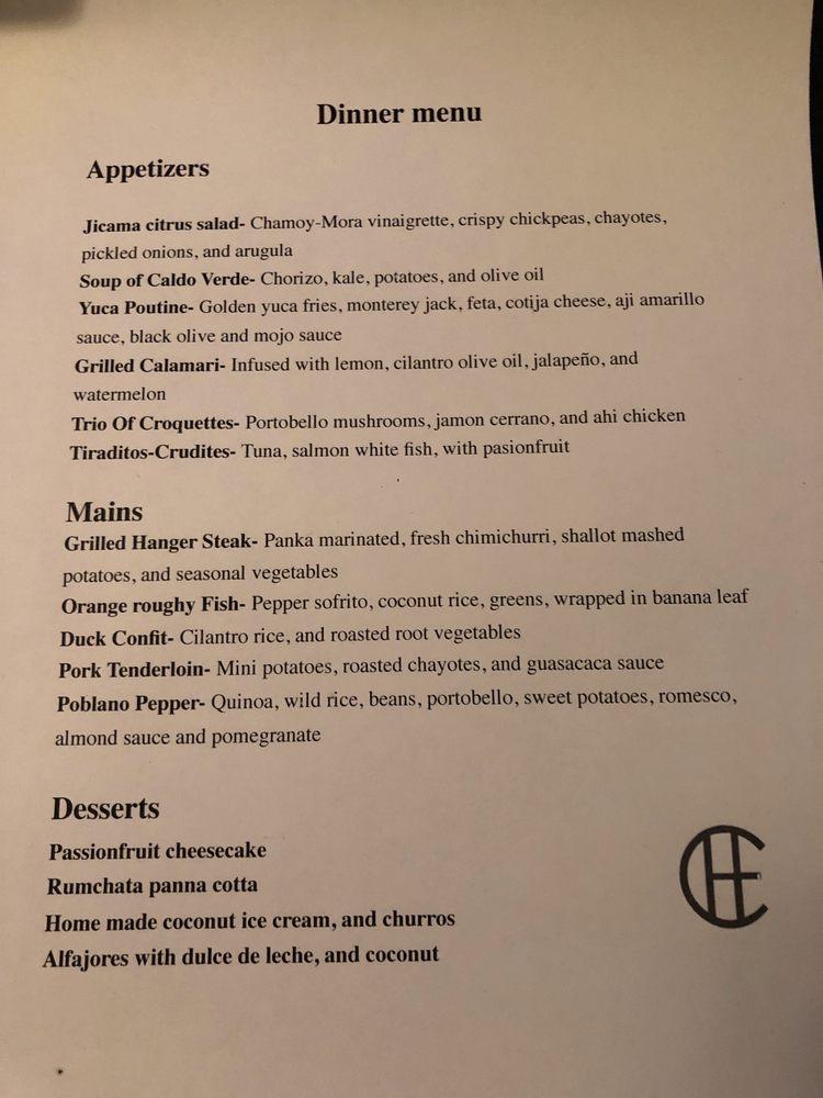 Menu at Che Restobar, London