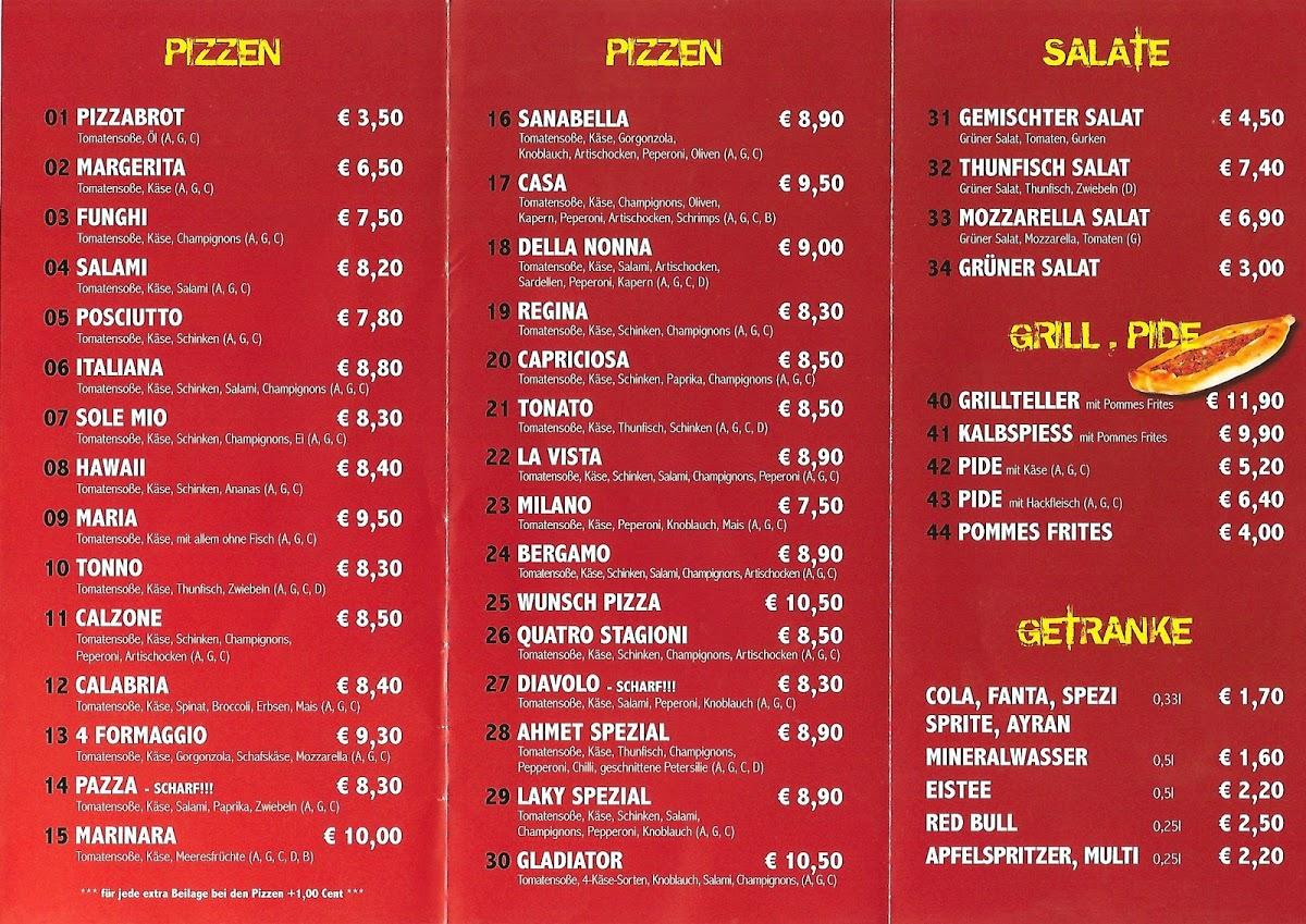 Menu at Pizzeria Ramazzotti, Reutte