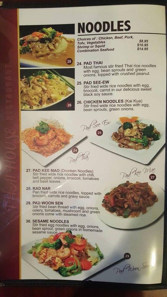 Menu at Thai House Restaurant, Logan