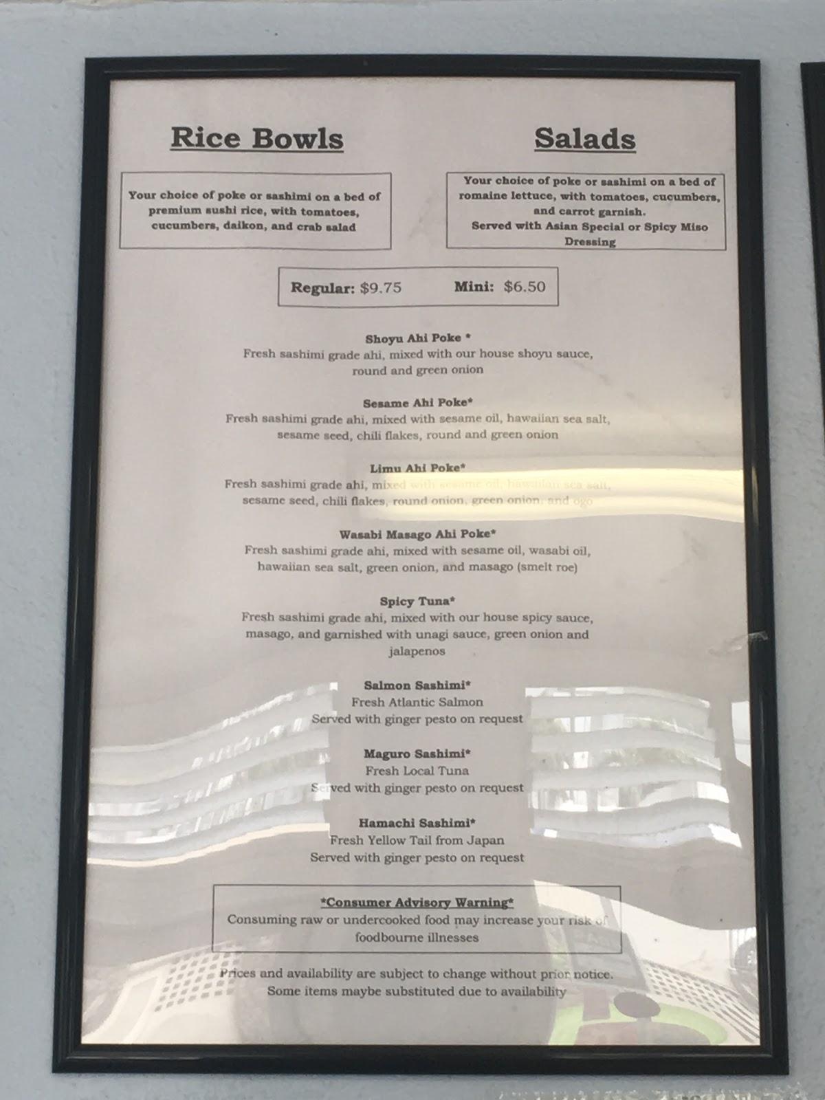 Menu at Aloha Cones Kinau restaurant, Honolulu, 725 Kinau St