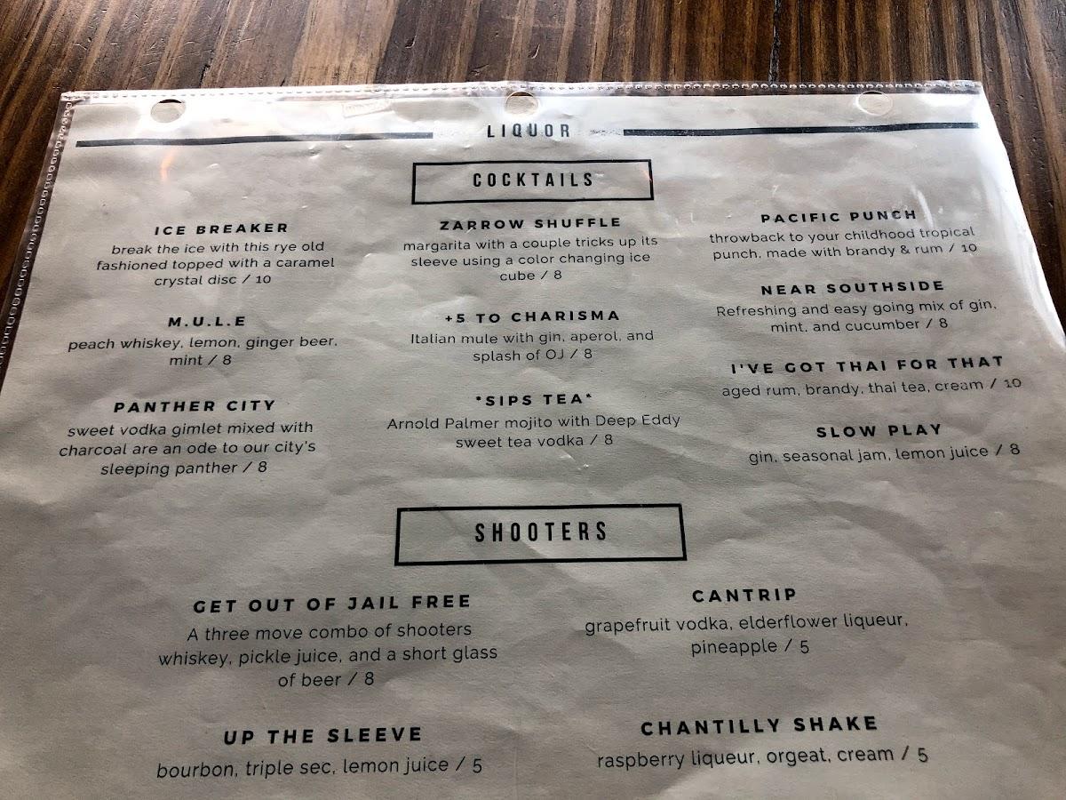 Menu at Game Theory Restaurant + Bar, Fort Worth, 804 S Main St
