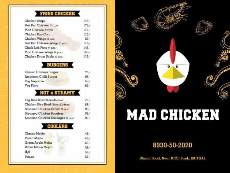 Menu at Mad Chicken, Kaithal, Dhand Road