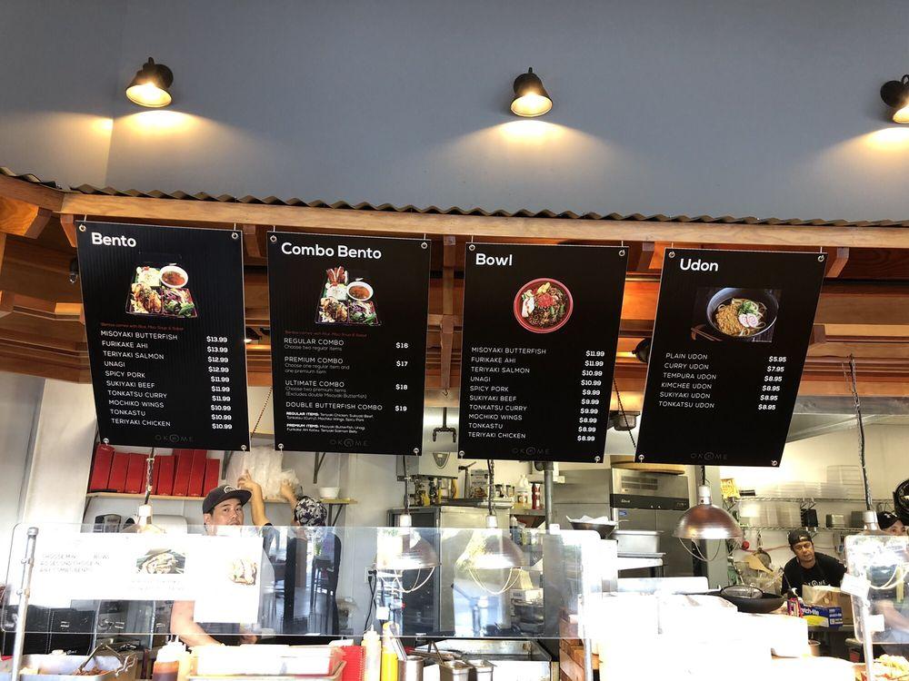Menu at Okome Hawaii restaurant, Kapolei