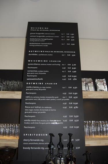 Menu at Cafe Quito, Frankenthal