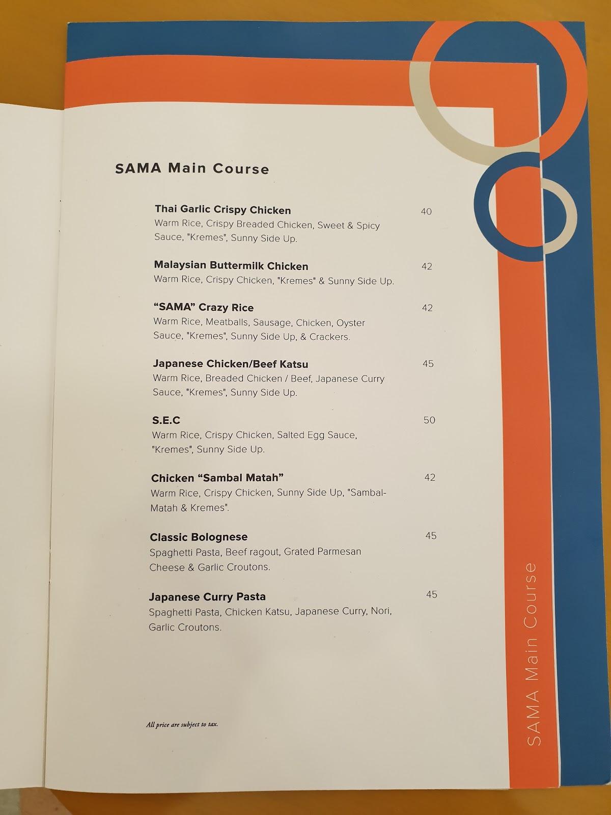 Menu at Sama Coffee, Tangerang
