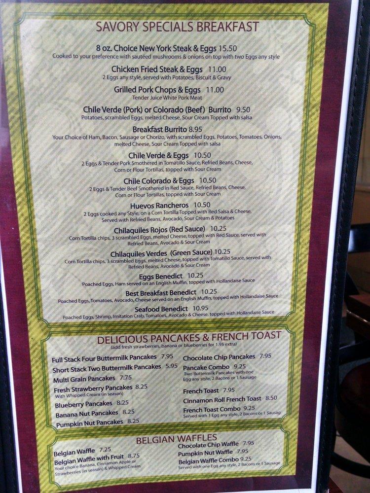 Menu at The Best Breakfast restaurant, Oxnard