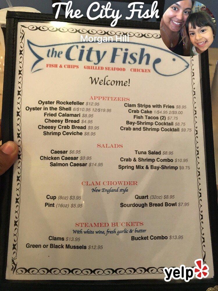 Menu at The City Fish restaurant, Morgan Hill