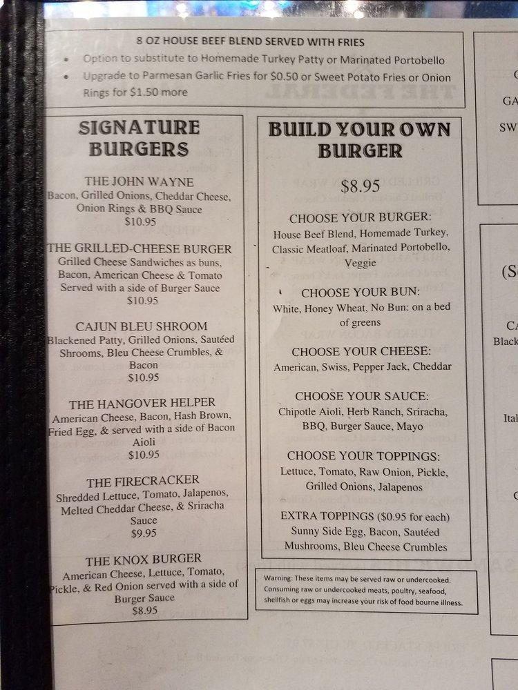 Menu at The Federal restaurant, Youngstown