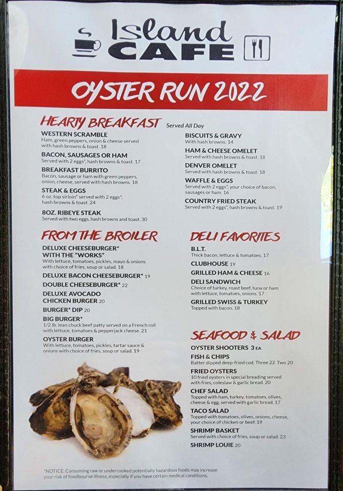 Menu at Island Cafe, Anacortes
