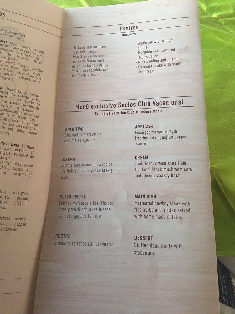 Menu at Pina Colada restaurant, Cancún, Boulevard Kukulcan KM 16.5 L-48 ...