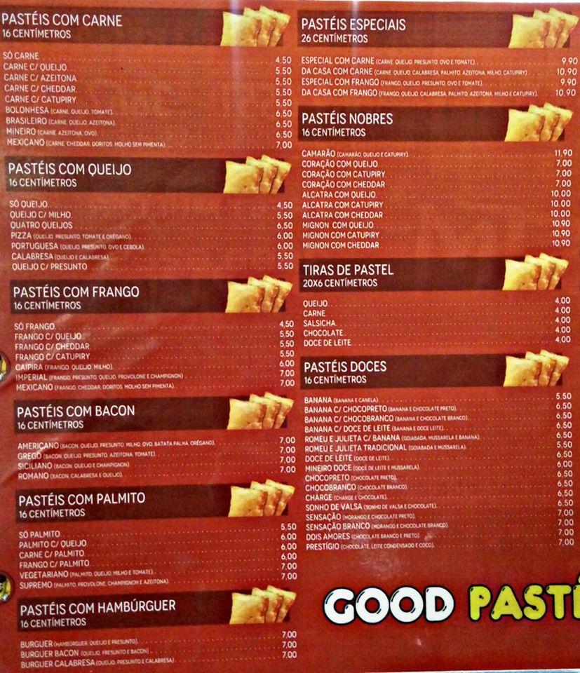 Menu at Good Pastéis, Pinhais