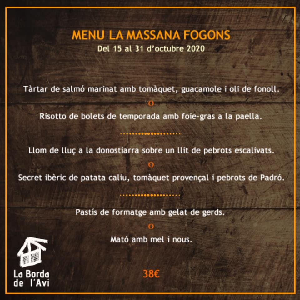 Menu at La Borda de l'Avi restaurant, La Massana