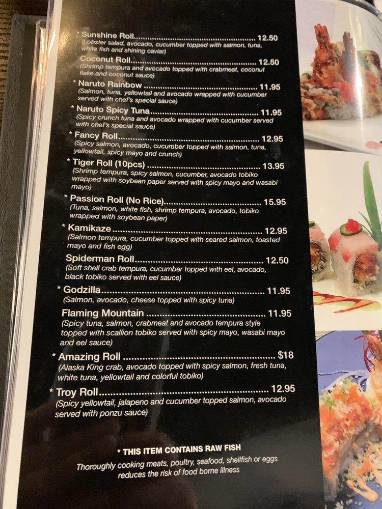 Menu at Miso restaurant, Troy, 817 E Big Beaver Rd