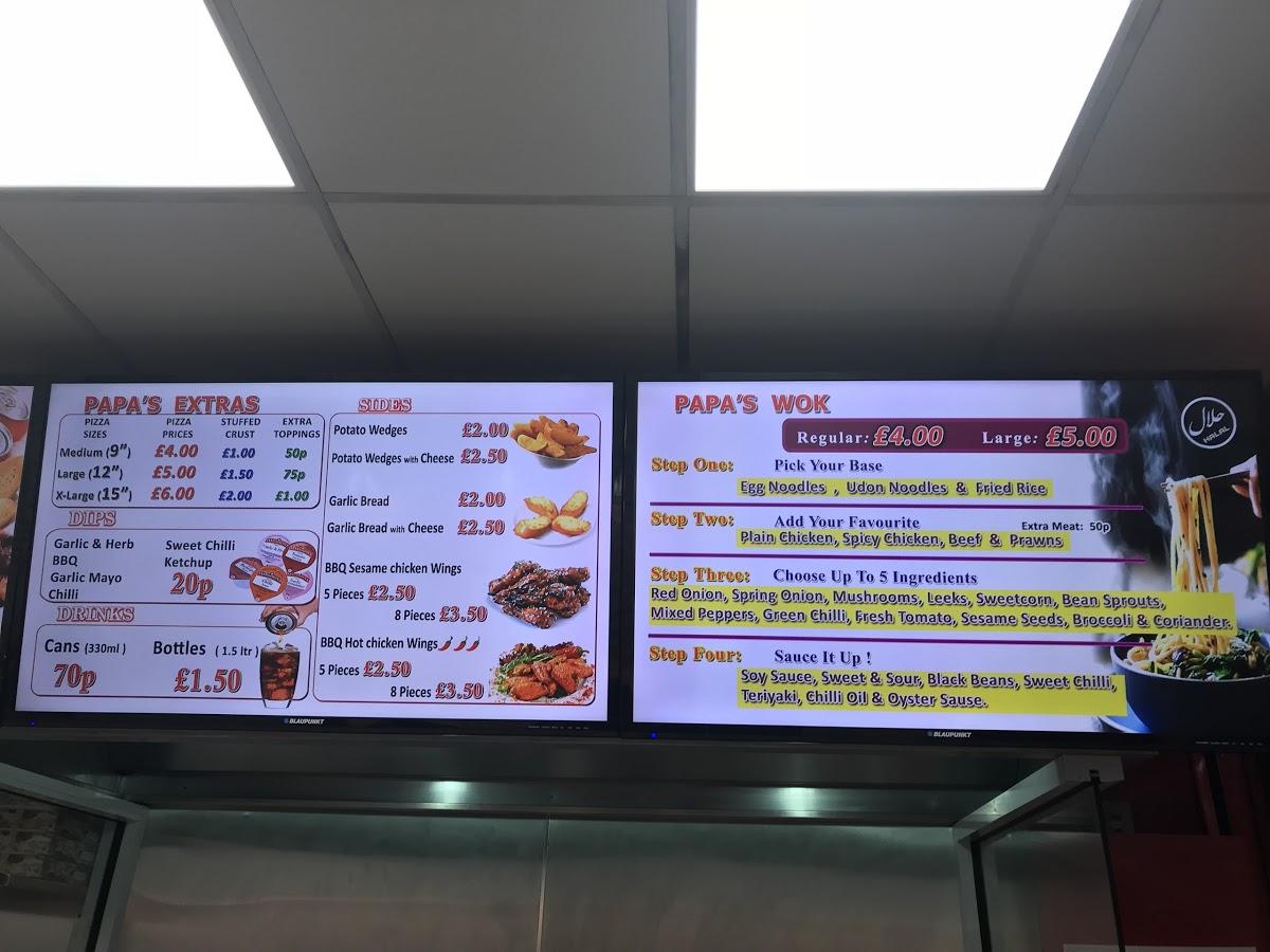 Menu at Papa’s Pan & Wok restaurant, Greenford