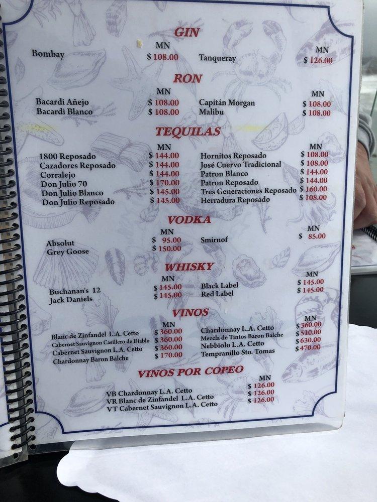 Carta de Poseidon Restaurante, Puerto Nuevo