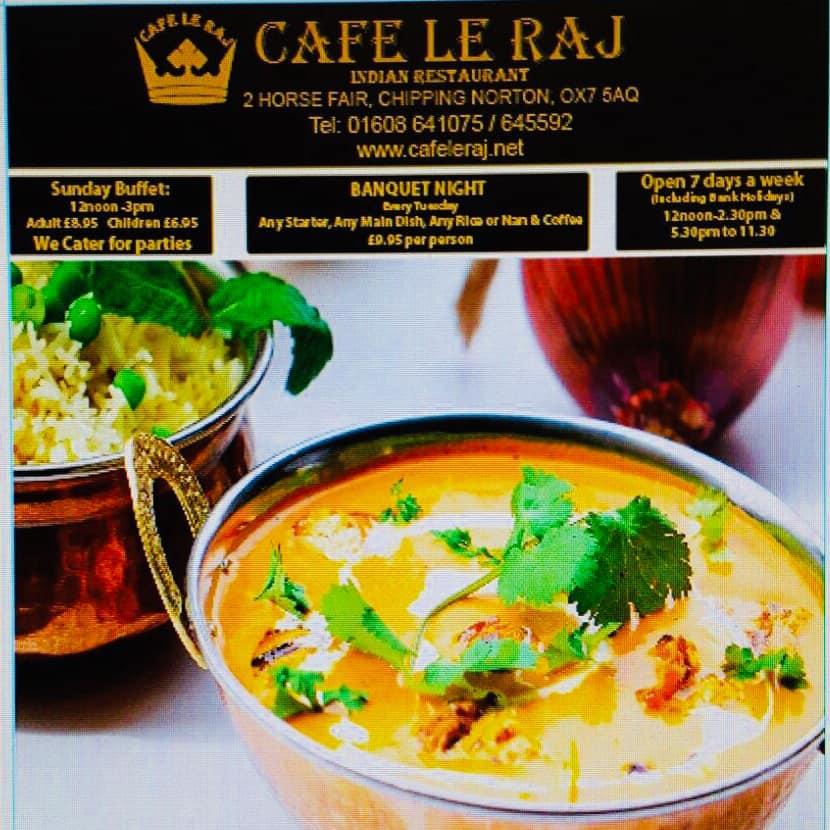 Menu at Cafe Le Raj Chipping Norton, Chipping Norton