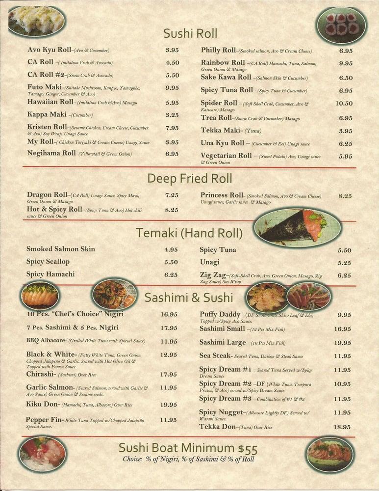 Menu at Kintaro Sushi Bar, Elk Grove