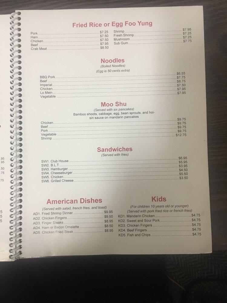 Menu at New Garden Chinese Restaurant, Boise