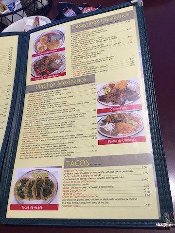 Menu at Bendix Restaurant, Elkhart