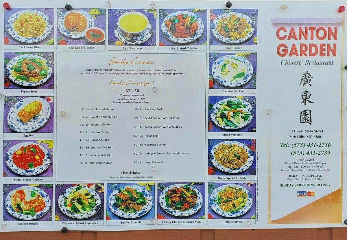 Menu at Canton Garden Restaurant, Park Hills