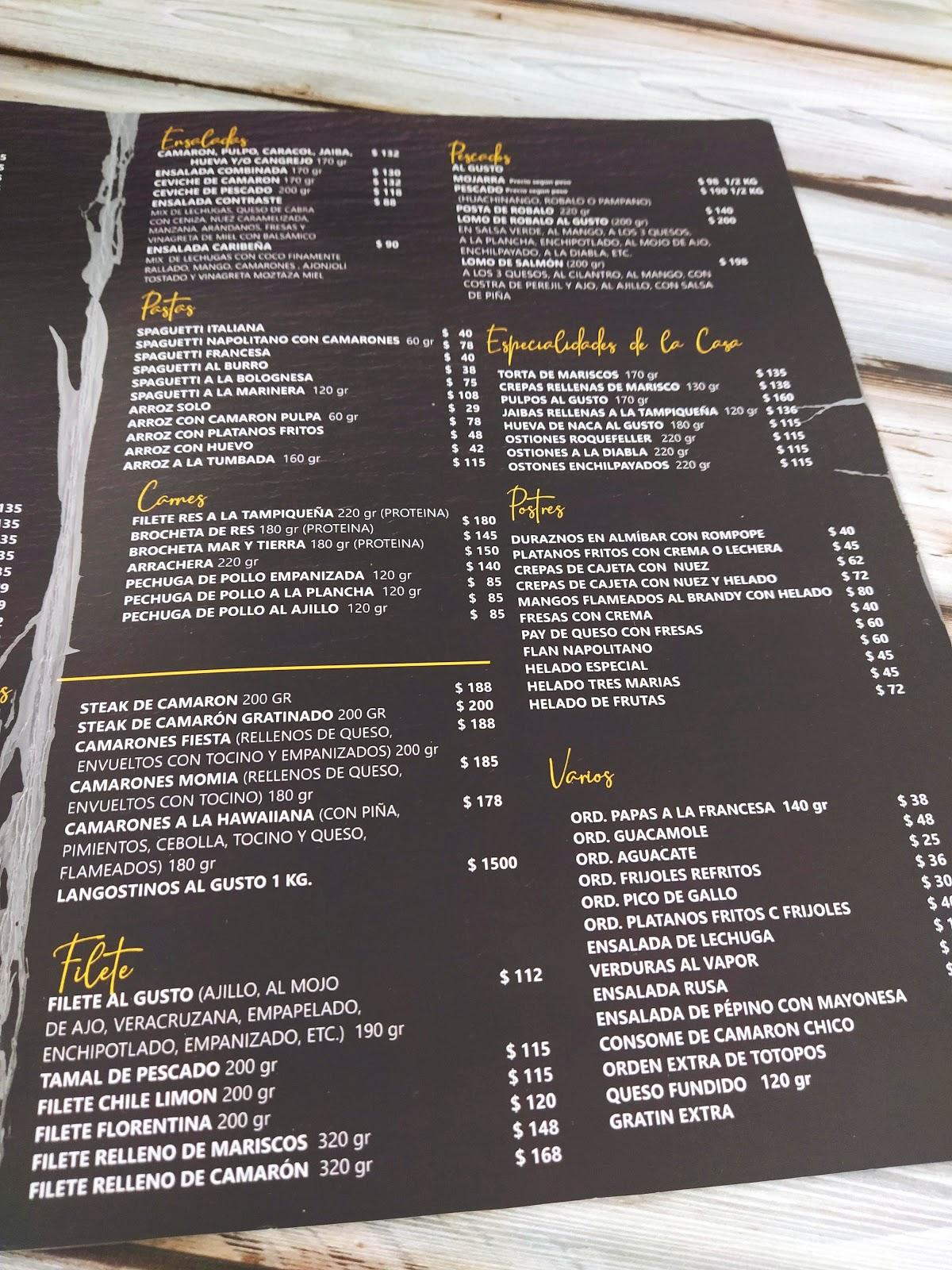Carta del restaurante Marisco Boca del Río, Orizaba, Pte. 6 136