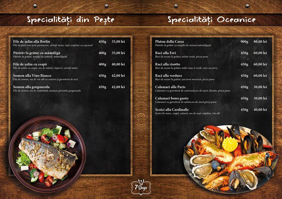 Menu at 7 Days Restaurant & Pizzerie, Timișoara