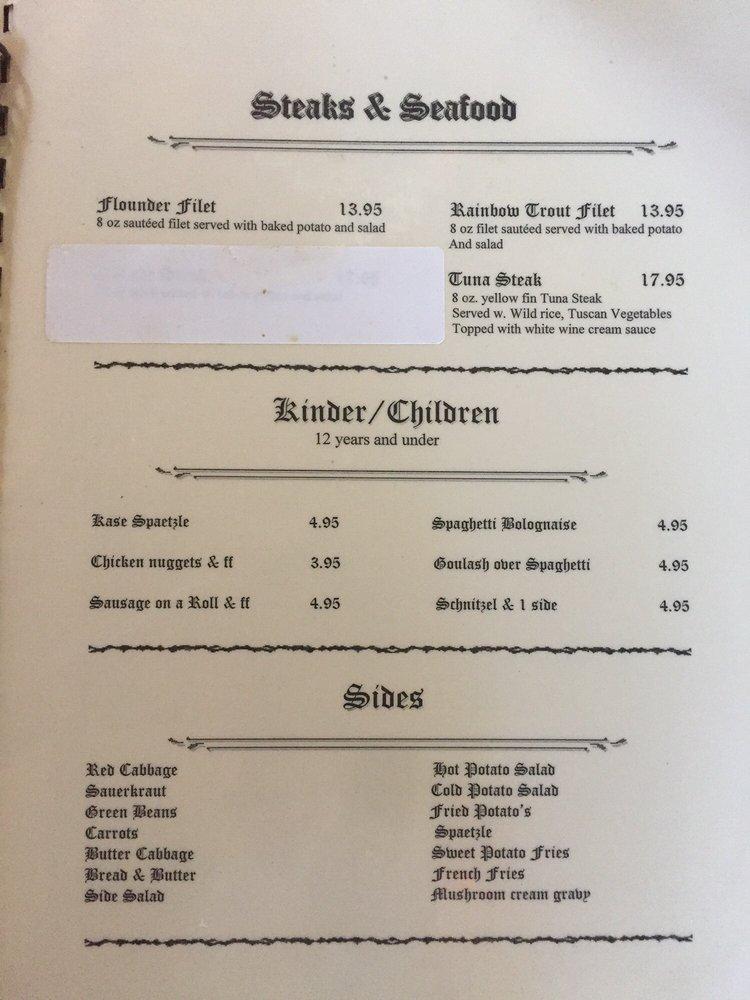 Menu at Gasthaus Berliner Bear restaurant, Beeville