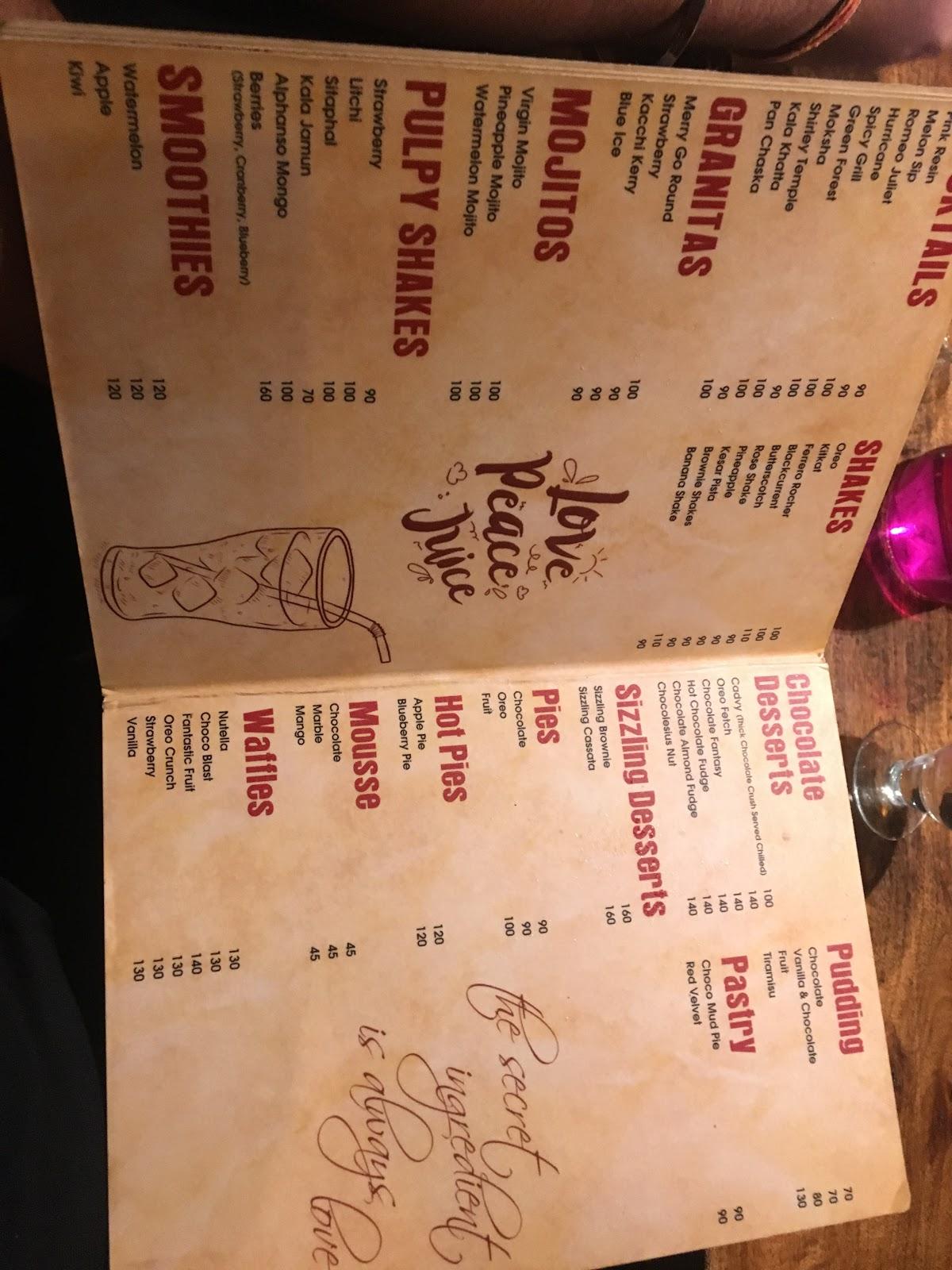 Menu at The Maze Cafe, Cyprus, 5HCP+J36