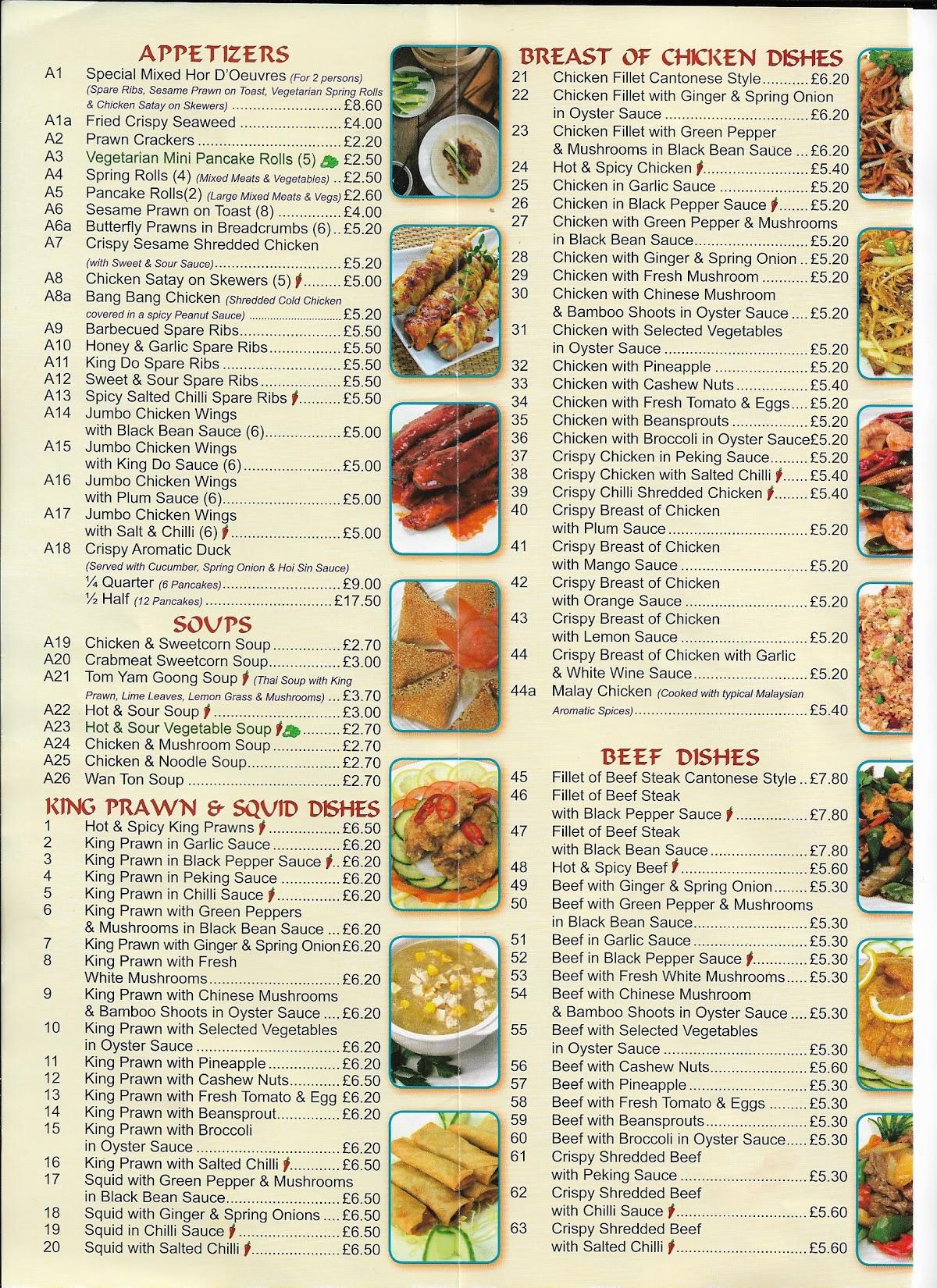 Menu at Modbury Chinese Takeaway fast food, Ivybridge