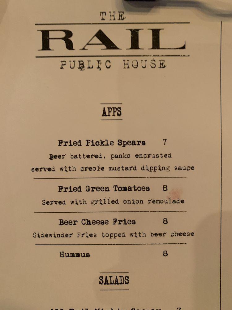 Menu at The Rail Public House, Gadsden